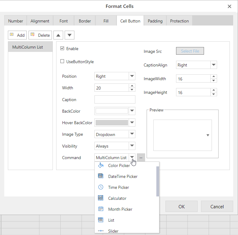 Defining Cell Drop-downs